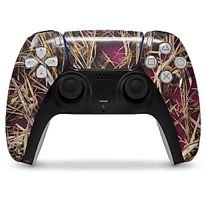 WraptorSkinz Skin Wrap compatible with Sony PS5 DualSense Controller WraptorCamo Grassy Marsh Camo Neon Fuchsia Hot Pink (CONTROLLER NOT INCLUDED)