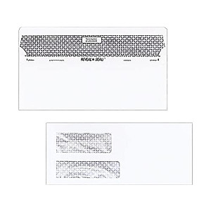 Staples 1775862 Self-Sealing Sec Tint Double Window #10 Env 4 1/8 X 9 1/2 We 500/Bx