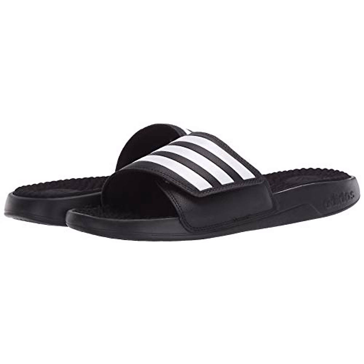 adidas Unisex Adissage Tuned Slides Sandal, Black/White/Black, 7 US Men