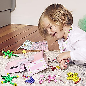 Redtwo Friendship Bracelet Making Kit for Girls, Kandi Pony Beads for Jewelry Making, Hair Beads Braids with Letter Beads and Charms Gifts for Teen Girls Crafts for Girls Ages 8-12