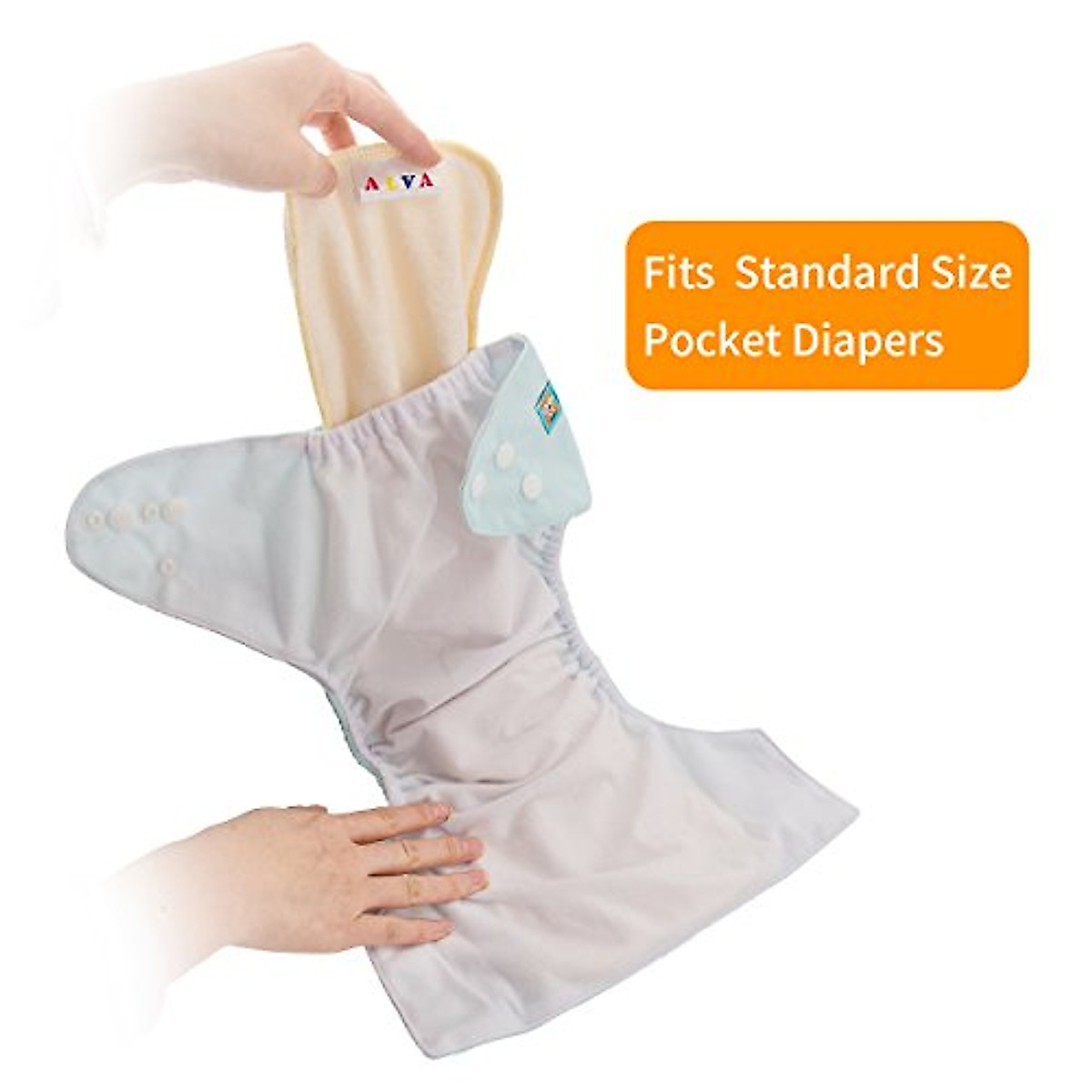 ALVABABY 12PCS Cloth Diaper Inserts 3-Layers Super Soft Inserts for Cloth Diapers and Cloth Diapers Covers 12X