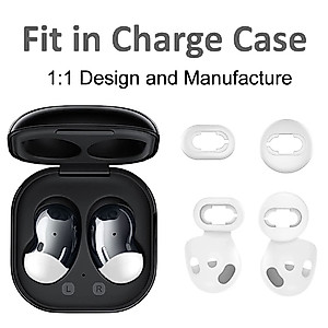 [ 8 Pairs ] Galaxy Buds Live Ear Tips Wing Tips, Non-Slip Anti-Slip Sound Leakproof Silicone Earbuds Replacement Cover Accessories Compatible with Samsung Galaxy Buds Live White S/L