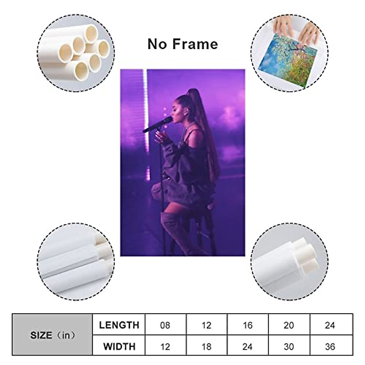 BIVEE Ariana Singer Grande Art Poster 08x12inch(20x30cm) Print Aesthetic Room Wall Decor for Family Bedroom Office Decorative Posters Gift Wall
