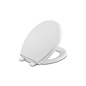 KOHLER 4009-0 Reveal Round Toilet, Grip-Tight Bumpers, Quiet-Close Seat, Quick-Attach Hardware, White