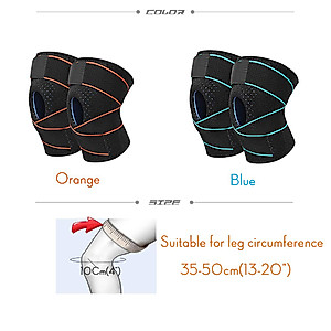 Fay Bless Knee Braces for Knee Pain for Men & Women with Elastic Strap for Running, Hiking, Arthritis, ACL, Meniscus Tear, Sports (1 PCS，Blue)