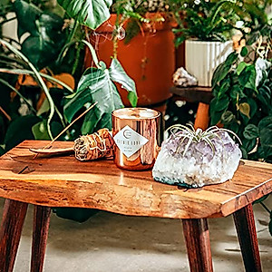 Auric Moon | Rosewater + Wildflowers Scented Luxury Soy Coconut Candle for Women | Slow 70+ Hour Burn | Wood Crackling Wicks | 12 Oz Premium Glass | Hand-Poured in California