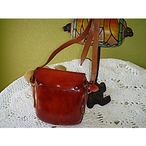 Lovely Owl Designs, Genuine Cowhide Leather Shoulder/crossbody Bag, a Unique and Collectible Small Satchel. (Brown)