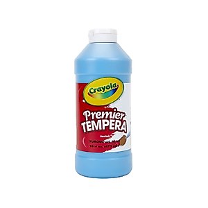 Crayola Premier Tempera Paint For Kids - Turquoise (16oz), Kids Classroom Supplies, Great For Arts & Crafts, Non Toxic, Easy Squeeze Bottle