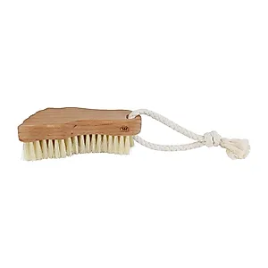 Redecker Children's Foot Brush, Natural Pig Bristle and Oiled Beechwood with Cotton Hanging Loop, Fun Foot-shaped Design, Made in Germany