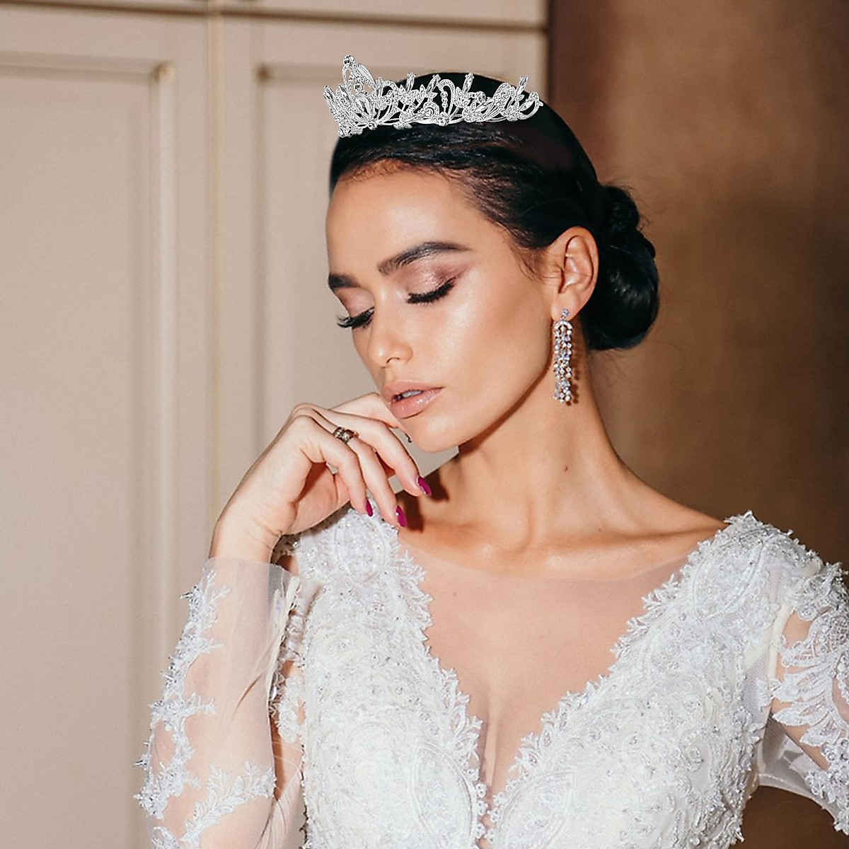 Jaciya Silver Crystal Tiaras Crowns for Women Birthday Tiara for Girls Princess Crown Rhinestone Headband Quinceanera Headpieces Wedding Prom Pageant Party