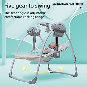 Vannetgo Comfort Portable Swing,Comfort Baby Rocking Chair with Soothing Music，Foldable,Bionic Design, Baby Rests Peacefully (WTY25122)