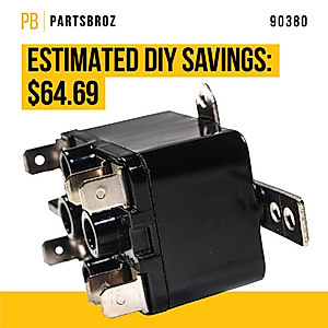 PartsBroz TJ690380 90-380 90380 Fan Relay - DIY eTips Included - Compatible White Rodgers - Replaces AP4485598 620537 92380 - Compact & Totally Enclosed Design - Coil Voltage 24 VAC 50/60Hz