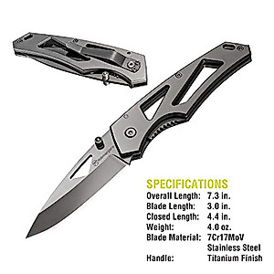 Kilimanjaro Vertice 6-Inch Everyday Folding Knife, Silver