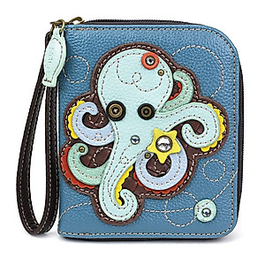 Chala Handbags Octopus Zip-Around Wallet/Wristlet Octopus Lovers Collectors