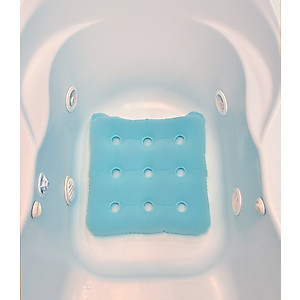 ObboMed HB-1502N New and Handy air Valve Foldable Portable, Inflatable Pressure Relieving Bath SPA Cushion W/ 4 Suction Cups for Bath Tube, Size 15 x 15.7 x 3” (38L x 40W x 7.5H cm)