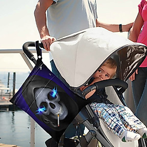 visesunny Sugar Skull Blue Smoke Syulish 2Pcs Wet Bag with Zippered Pockets Washable Reusable Roomy Diaper Bag for Travel,Beach,Daycare,Stroller,Diapers,Dirty Gym Clothes,Wet Swimsuits,Toiletries