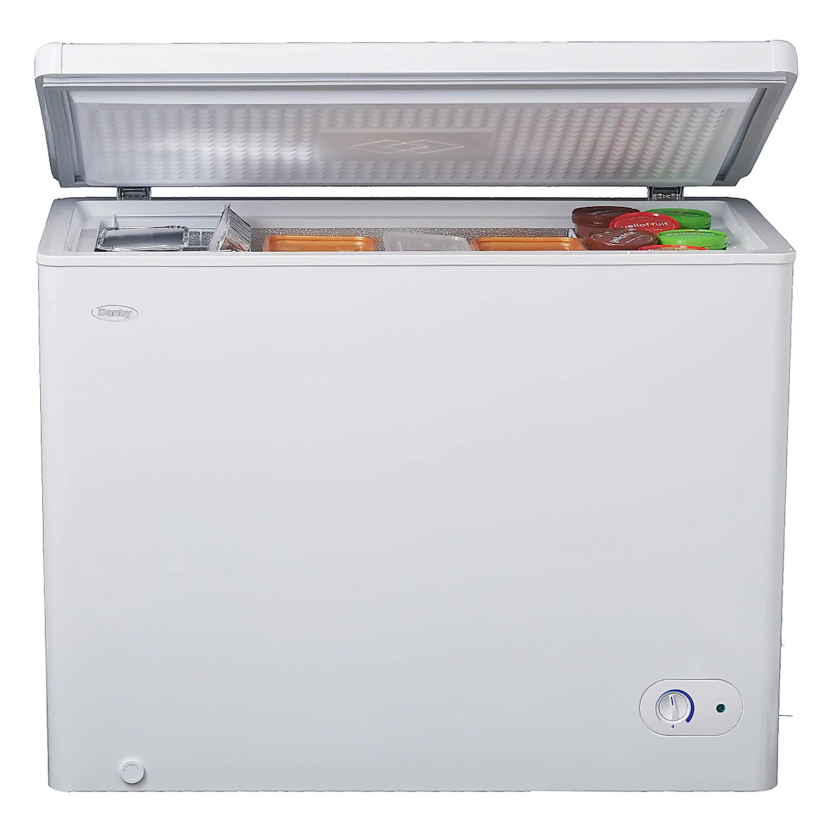 Danby DCF072A3WDB-6 7.2 Cu.Ft. Garage Ready Chest Freezer with Basket and Front-Mount Thermostat, in White