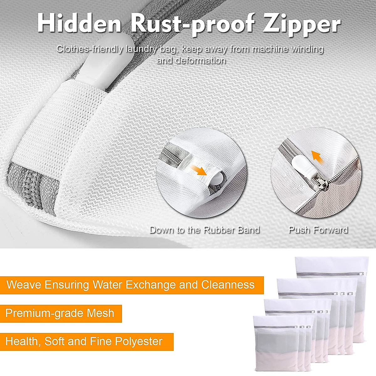 NAOKBOEE 5 Packs Mesh Laundry Bags for Delicates, Washing Machine Wash Bags, for Lingerie, Bra, Socks, Underwear, Baby Clothes, Travel Storage（2 Large, 2 Medium, 1 Small）