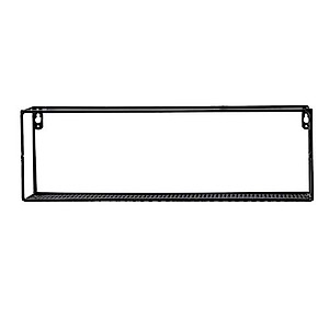 Floating Shelves Wall Mounted Wrought Iron Wall Shelf Room Racks Floating Box Shelf Home Deco Flower Frame Plant Holder Wall Hanging Organizer Display Shelf(M 39x14.5cm)