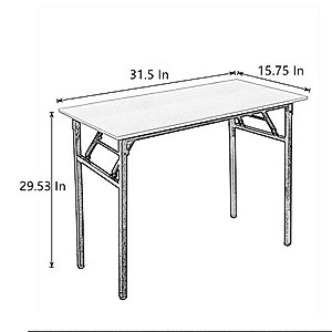 DlandHome 31.5 inches Small Computer Desk for Home Office Folding Table Writing Table for Small Spaces Study Table Laptop Desk No Assembly Required Black DND-AC5CB-8040