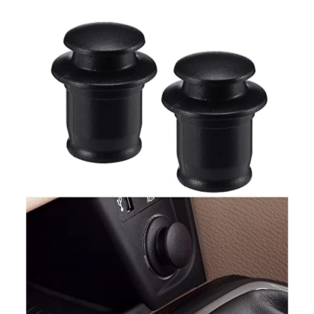 ESEWALAS 2 Pack Universal Cigarette Lighter Plug Cover,Dustproof Car Cigarette Lighter Cover Cap,Waterproof Car Accessory Car Cigarette Lighter Socket Plug Cover