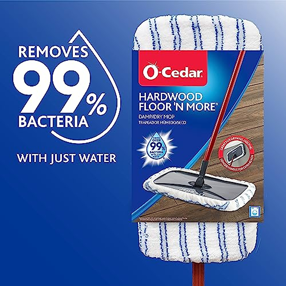 O-Cedar Hardwood Floor 'N More Microfiber Mop,White