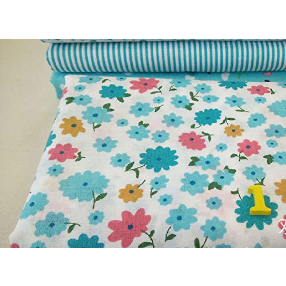 Egurs 7pcs/set Cotton Fabric For Sewing Quilting Patchwork Home Textile Pink Series Tilda Doll Body Cloth - Lake Blue Series 50 50