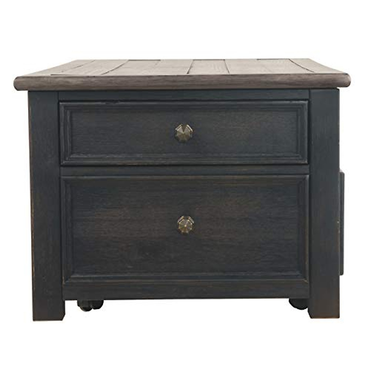 Signature Design by Ashley Tyler Creek Rustic Farmhouse Lift Top Coffee Table with Drawers, Brown & Black
