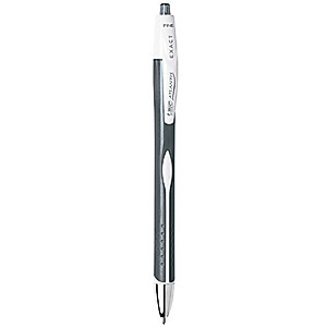 BIC Glide Exact Ballpoint Pen, Retractable, Fine 0.7 Mm, Black Ink, Black Barrel, Dozen