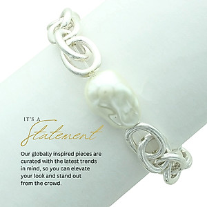 Olivia Welles Bridget Pearl Bracelets for Women in Chain Style, Dainty Bracelets for Women Trendy - A Statement in Luxury Jewelry Collection for Every Occasion