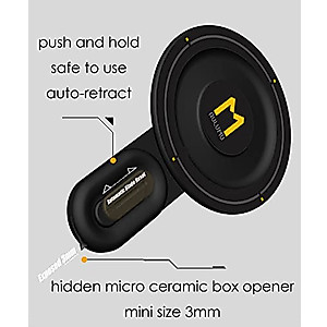 Aulumu G05 [4-in-1] Mag Safe Phone Grip [2023 Unique Design], Removable 360° Adjustable Phone Kickstand with Box Opener, Compatible with iPhone 14&13&12 Series (Black)