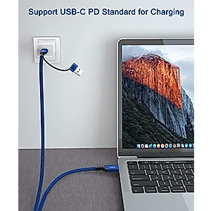 Basesailor USB C to USB C 100W Cable 10FT with USB Adapter,Nylon Fast Charging PD Charger Cord for MacBook Pro Mac,iPad 10 Air 5 4 Mini 6,Google Pixel,Steam Deck,Samsung Galaxy Note 20,S23 S20 S21 S22