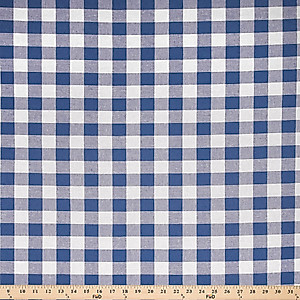 Gingham 1" Wide Square Fabric 60" Wide Checkered Plaid Pattern by The Yard (Royal Blue)