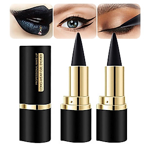Go Ho Matte Black Gel Eyeliner Stick,Dark Black Eyeliner Gel,Creamy and Smooth Black Gel Eye Liner Makeup for Women,Easy Apply and Remove Eye Black