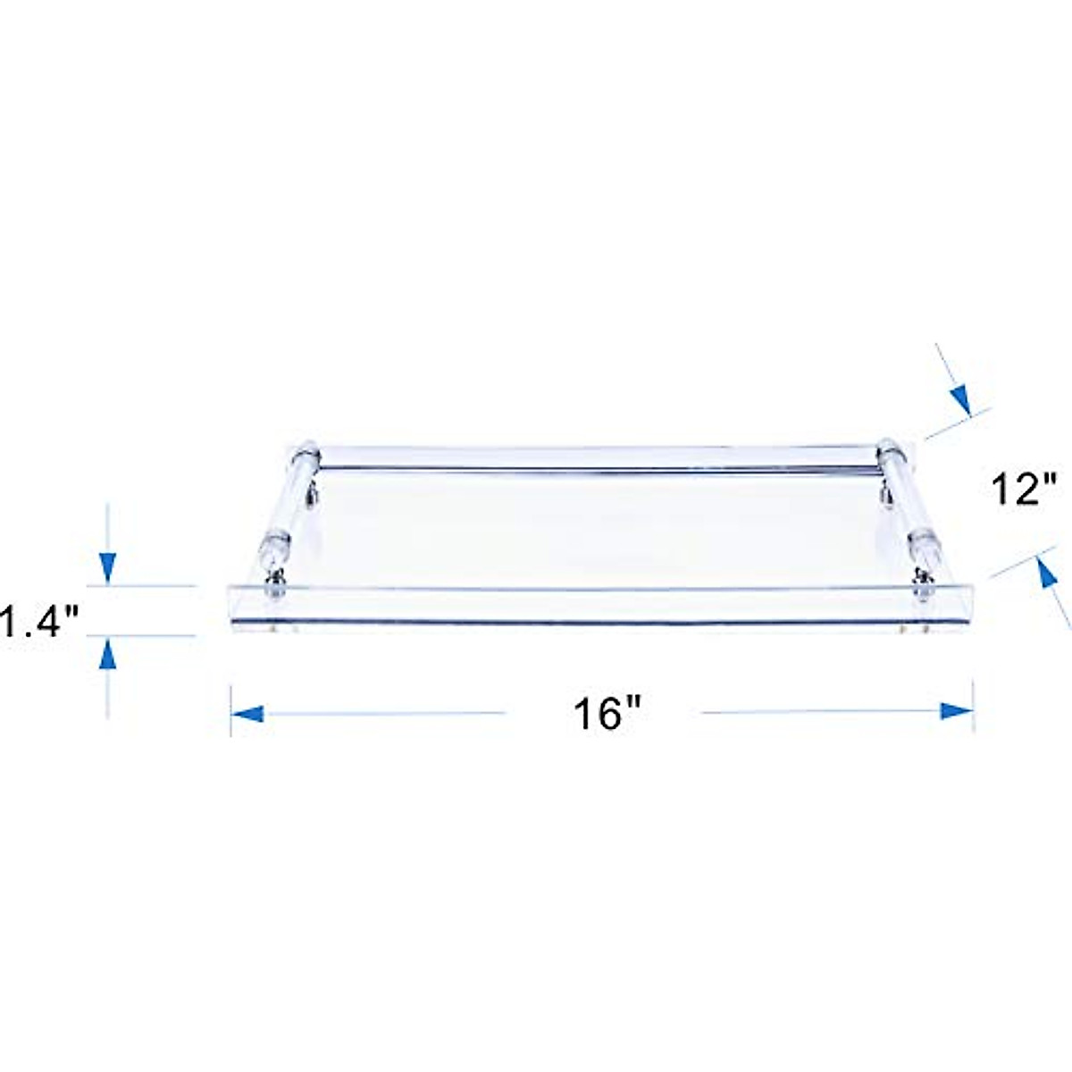 Artmaze Acrylic Tray, Breakfast Tray Serving Tray,with Acrylic Handles，Tray-Decorative,for Coffee Table Kitchen,16x12x2 inch…