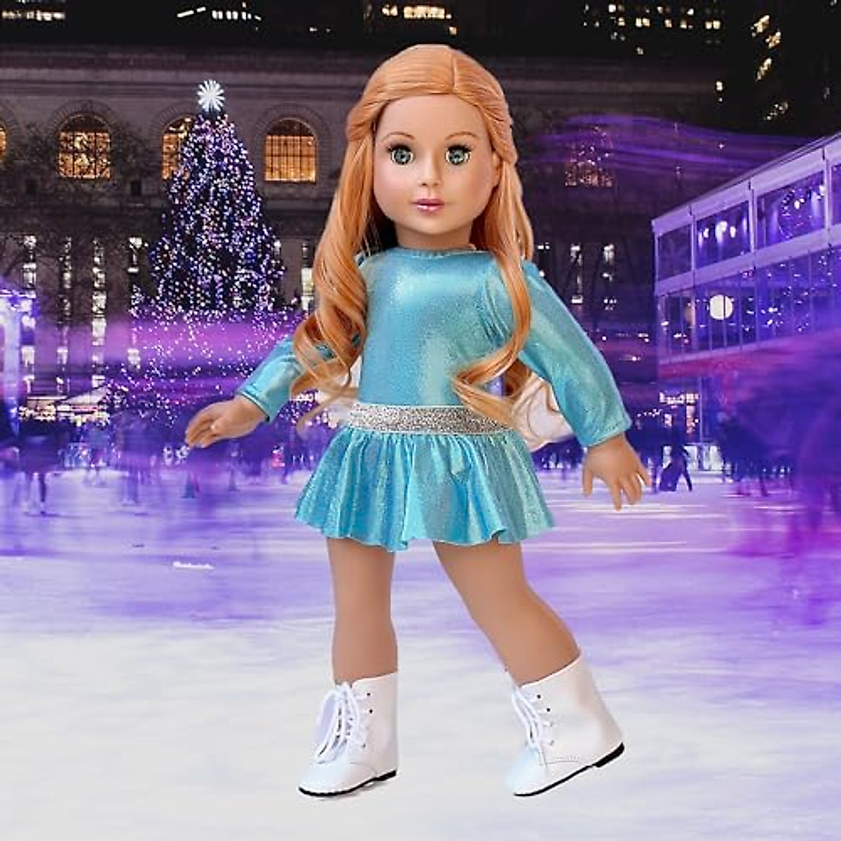 - Super Skater - Clothes Fits 18 Inch Doll - 2 Complete Outfits - 5 Pieces - 18 Inch Doll Ice Skating Outfits - Leotard, Skirt, Pants, Jacket and 1 Pair of Skates (Doll Not Included)