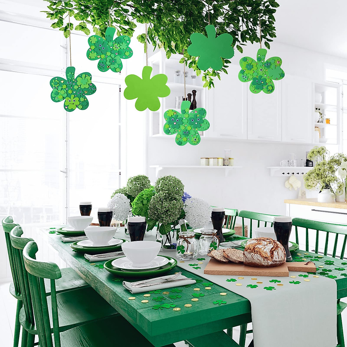 Tenare 662 Pcs St. Patrick's Day Foam Craft Kit for Kids Includes Lucky Irish Four Leaf Foam Sticker Shamrock Gem Sticker Self Adhesive Googly Eye Sticker for St. Patrick's Day Decor Party Favor Craft