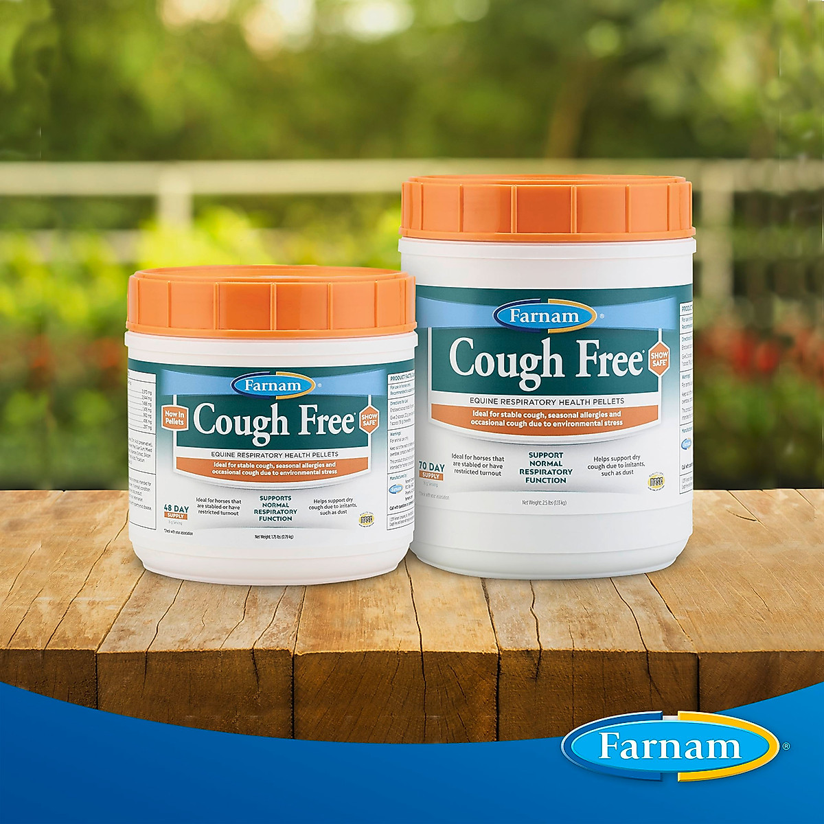 Farnam Cough Free Horse Cough Supplement Pellets, Provides respiratory support for horses W/seasonal allergies or stable cough, 1.75 lb, 48 day supply