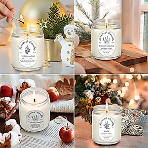 Candles for Home Scented, 4 Pack Scented Candles, Lavender Sage Candles Gifts for Women 28 oz Long Lasting Natural Soy Candles, Aromatherapy Candle Set Stress Relief Meditation Bath for Women Birthday