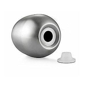 BESTonZON Stainless Steel Salt And Pepper Shakers Easter Egg Shape Spices Jars Bottles Seasoning Containers Condiment Pot for Easter Home Kitchen Decor(3 Holes)