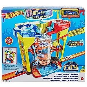 Hot Wheels Mattel Stunt & Splash Car Wash Playset