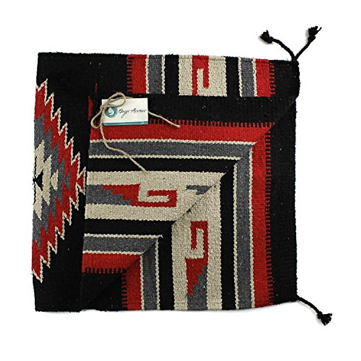 Onyx Arrow Southwest Area Rug, 32 x 64 Inches, Center Diamond, Black/Red