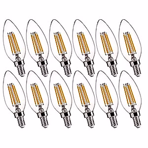 FLSNT B11 E12 LED Candelabra Bulbs 60W Equivalent, Dimmable LED Candle Light Bulbs, 2700K Soft White (Warm Light), Pack of 12