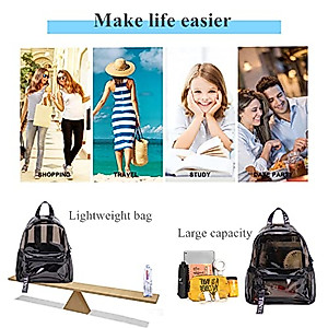 YJMKOI Clear Backpack for Girl-Boy Heavy-Duty Transparent School Bag Suitable for Study, Beach, Stadium, and Safe Travel