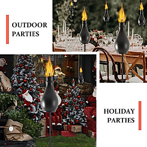 ZSPENG 6 Pack Metal Torches for Outside, Upgraded Metal Torches with 3-Prong Grounded Stake, Extra-Large 59-Inch Citronella Torches for Party Patio Pathway