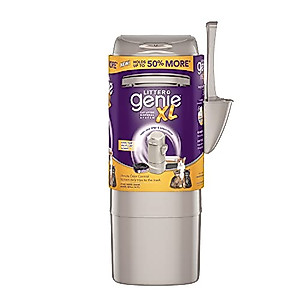 Litter Genie XL Pail (Beige) | Cat Litter Box Waste Disposal System for Odor Control | Includes 1 Square Refill Bag