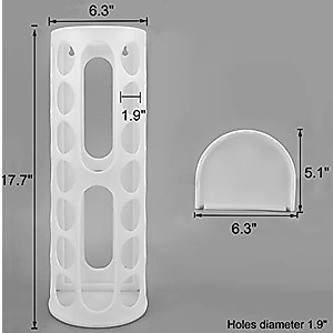 Lunies Wall Mount Bag Dispenser Large Capacity Plastic Bag Vinyl Holder - Multiple Large Holes for Easy Access Bags Great for Shopping Bags/Grocery Bags/Vinyl Storage White 1 Pack