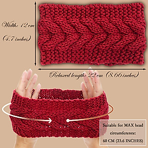 VEEJION 4 Pieces Women Knitted Headbands Winter Warm Twisted Headband with Buttons for Face Mask Cover Cold Weather Head Wrap Hair Bands for Ear Warmer