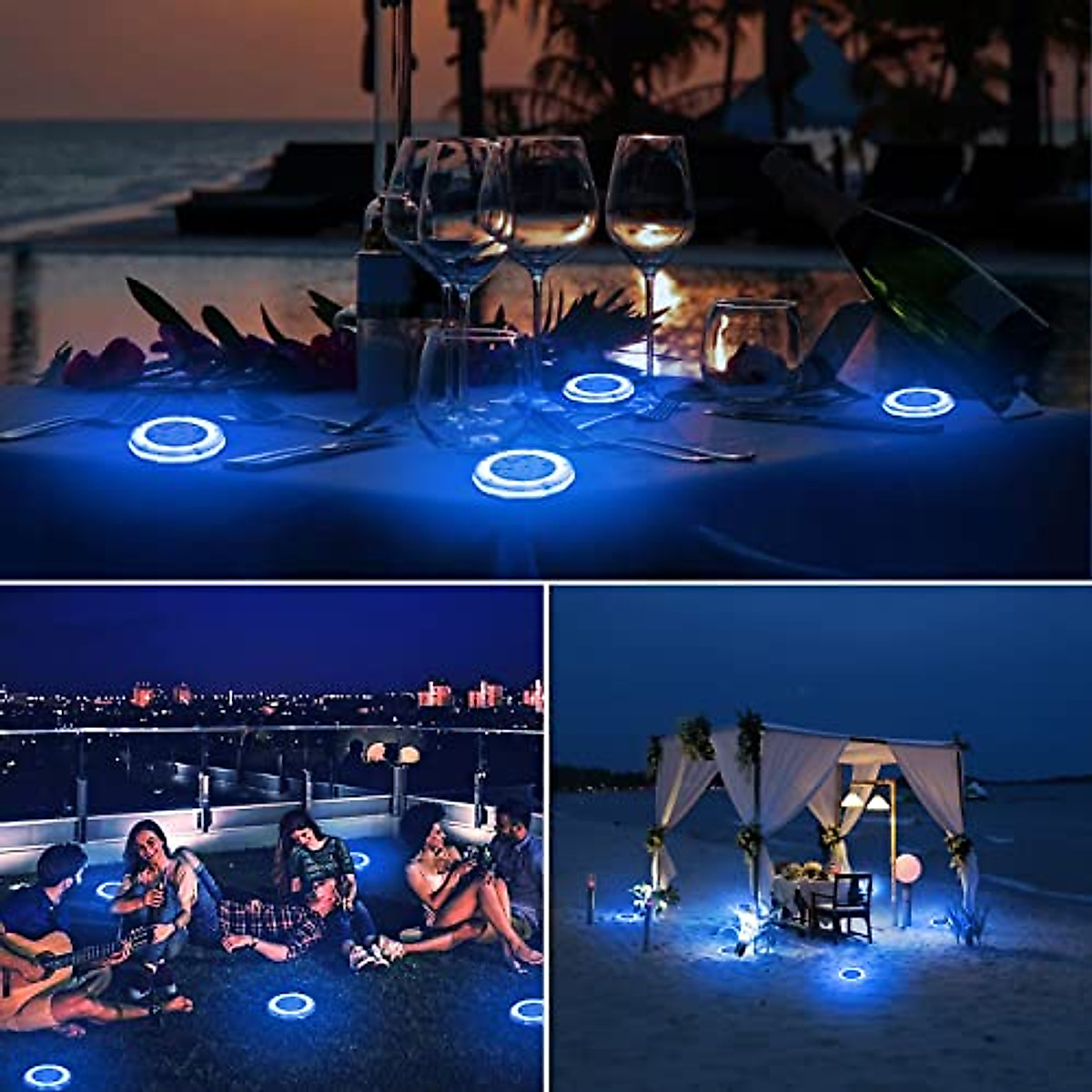 FVTLED Floating Pool Lights, Solar Pool Lights with 1800mAh Lighting 2-3 Nights, 4.5", IP68 Waterproof Pool Lights That Float for Swimming Pool, Pond, Lawn or Disco Pool Party Decoration, 1pcs, Blue
