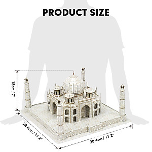 CubicFun National Geographic 3D Puzzle for Adults Kids Taj Mahal India Architecture 3D Jigsaw Building Model Kit with Booklet Gifts for Woman Men, 87 Pieces